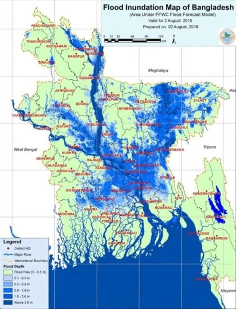 3 Flood Depth Map Of Bangladesh On 2 August 2016 Prepared By Flood Download Scientific Diagram
