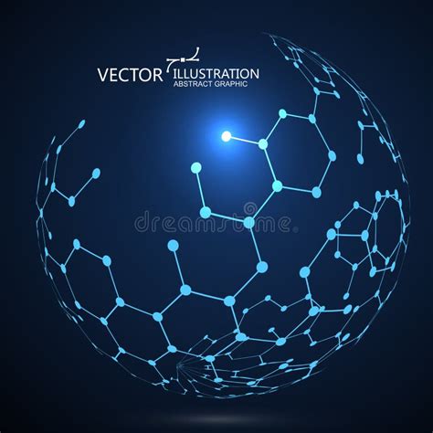 Molecular Structure Composed Of Spheres Abstract Graphic Design Stock