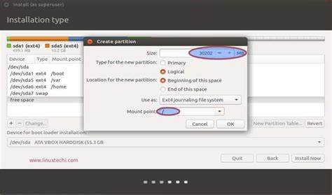 Slash Partition Ubuntu 16