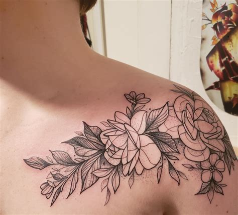 Shoulder Flower Tattoos