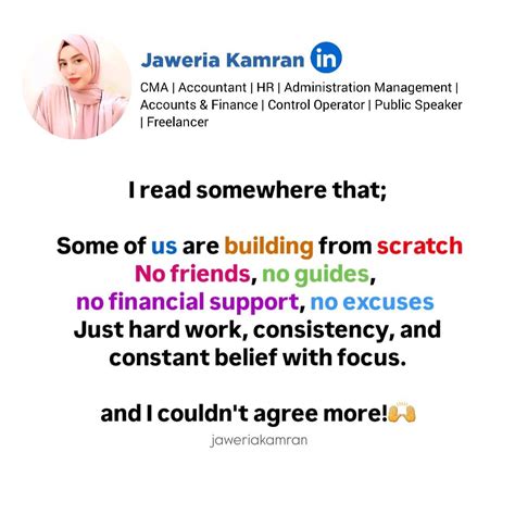 Jaweria Kamran On Linkedin Buildingfromscratch Hardwork Consistency