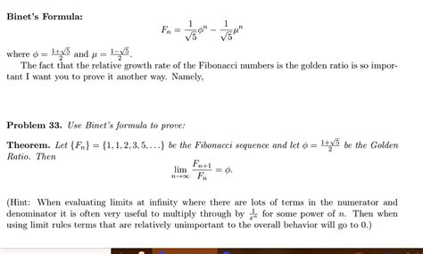 Solved Binets Formula Fn 1âˆš51âˆš52n 1âˆš51 âˆš5