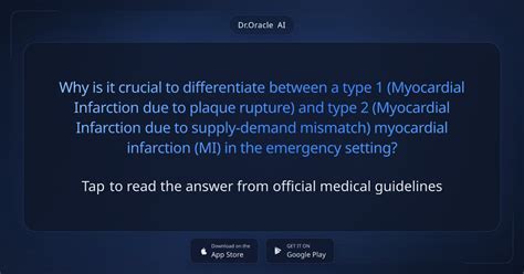 Why Is It Crucial To Differentiate Between A Type 1 Myocardial Infarction Due To Plaque Rupture