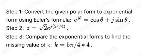Solved The polar form of a complex number is as follows z sqrt cos π jsin π Can