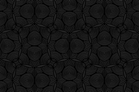 양각 검정 배경 추상적인 표지 디자인 기하학적 장식 3d 패턴 프레스 페이퍼 가죽 보헤미안 핸드메이드 부족 색 동양 아시아 인도 멕시코 아즈텍의 원래 민족 3차원 형태에