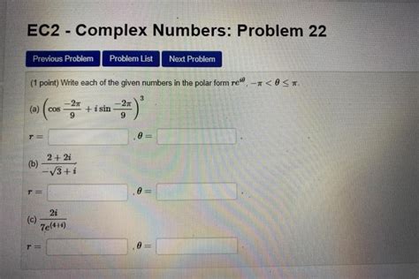 solved ec2 complex numbers problem 22 previous problem