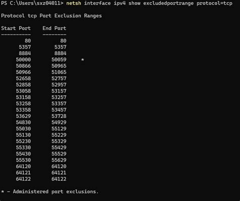 how to get ports on which we can start tcp server on windows c