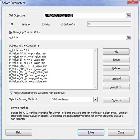 Optimization Problem In Solver Download Scientific Diagram