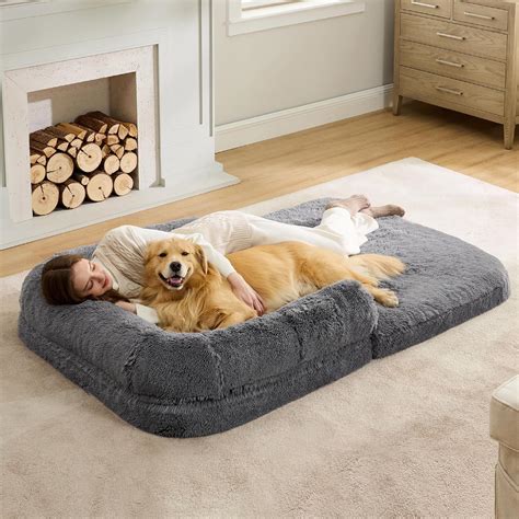 Amazon.com : Bedsure Foldable Human Size Giant Dog Bed for Adults, 2 in ...