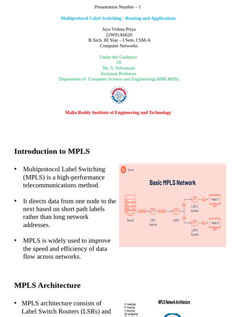 Multiprotocol Label Switching Routing And Applications Pdf