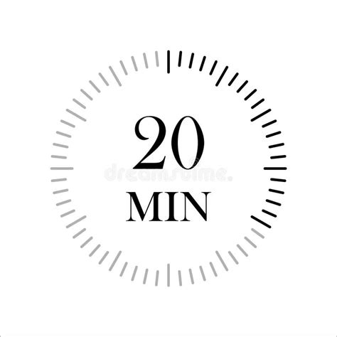 20 Minute Timers Clocks Timer 10 Min Icon Stock Vector Illustration