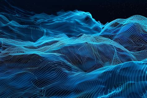 Premium Photo Abstract Digital Waveform Futuristic Blue Lines And