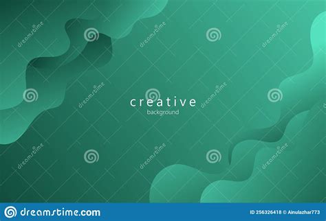 Minimal Abstract Dynamic Green Gradient Color Fluid Liquid Wavy Shape Geometric Composition