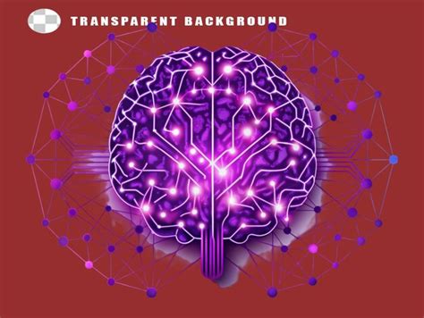AI technology brain background vector digital transformation concept on transparent background ...