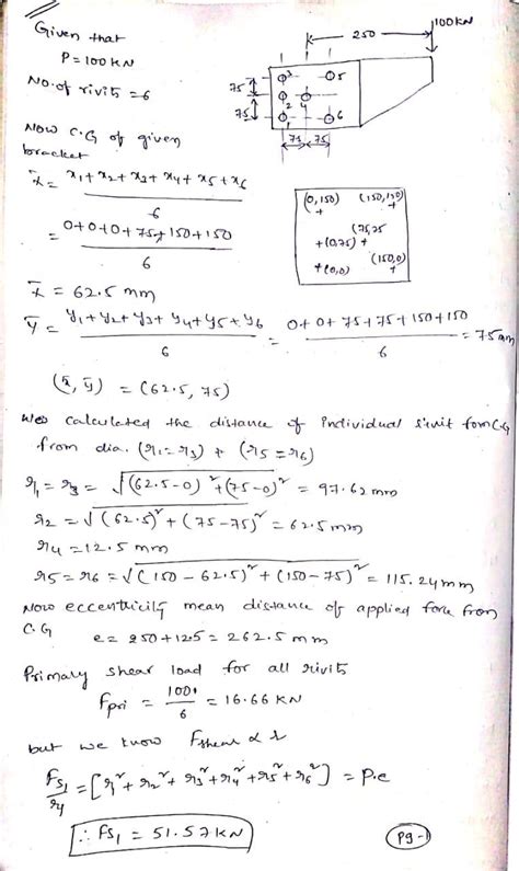 Solved 4 A Bracket Is Riveted To A Column By 6 Rivets Of Equal Size