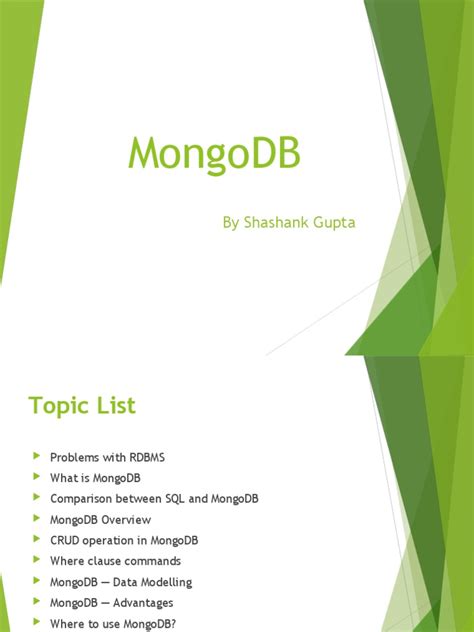 An Overview of MongoDB: Its Benefits Over SQL Databases and Uses in Various Applications | PDF ...