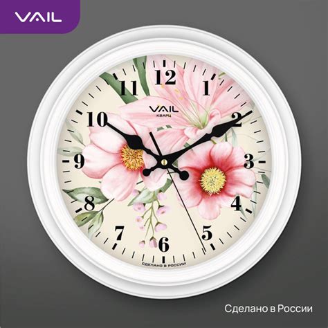 Часы настенные интерьерные весенние цветы бесшумные Vail Vl C1102 1 купить по низкой цене в