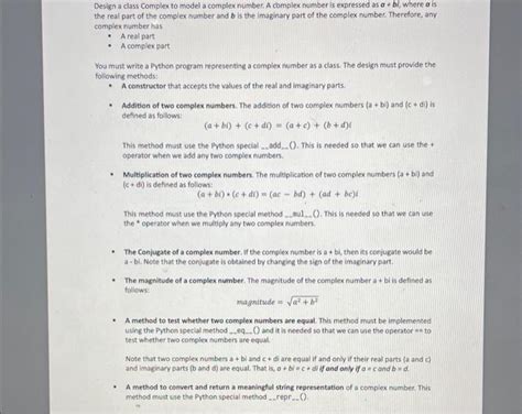 Solved Design A Class Complex To Model A Complex Number A
