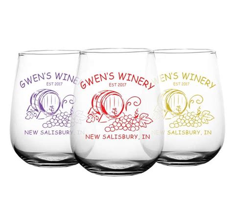 Customizable Stemless Wine Glass 17 Ounce Wine Barrel