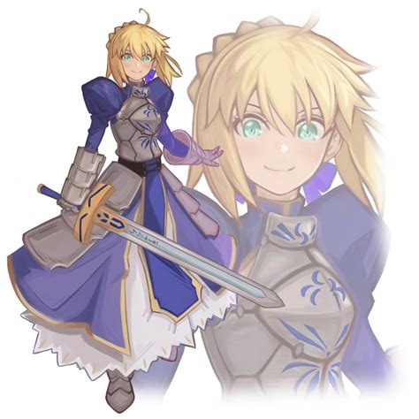artoria pendragon and saber (fate and 1 more) drawn by kore_(kore ...