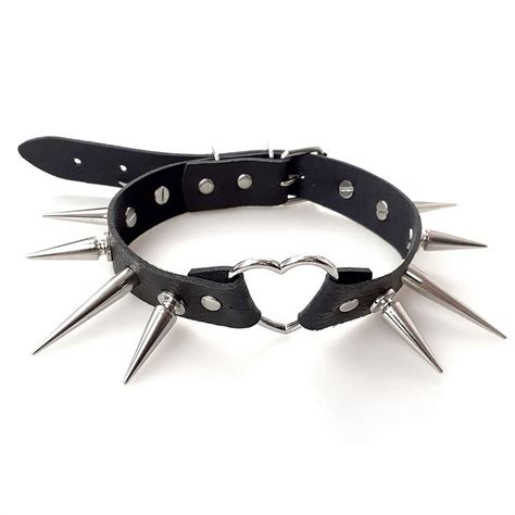 🖤 Чокер Серце з великими шипами із натуральної шкіри Art Of Sex Crystal колір Чорний Купити
