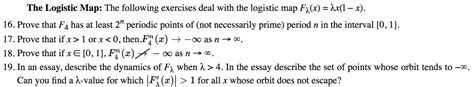Solved Ces The Logistic Map The Following Exercises Deal