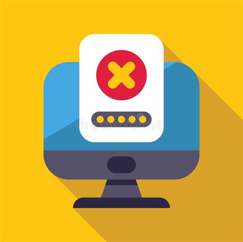 Computer Showing Error Message With Password Input Field Stock Vector