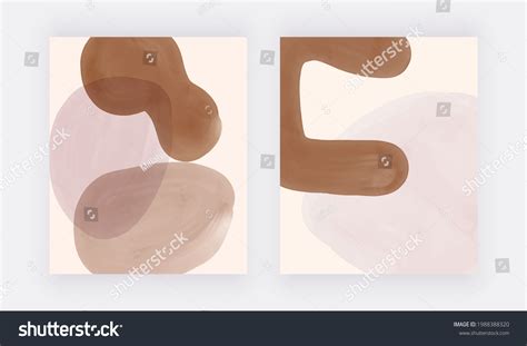 Boho Absctract Backgrounds Nude Brown Shapes Stock Vector Royalty Free Shutterstock