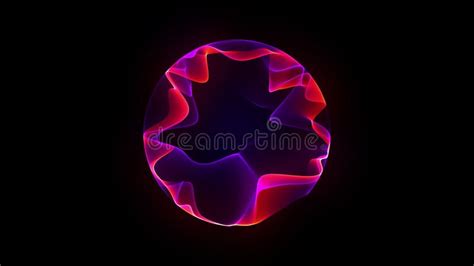 Glowing Rotating Particle Neon 3d Sphere In The Universe Virtual Assistant Animation Energy