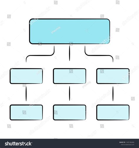 Blue Process Diagram Hierarchy Chart Presentation Stock Vector Royalty
