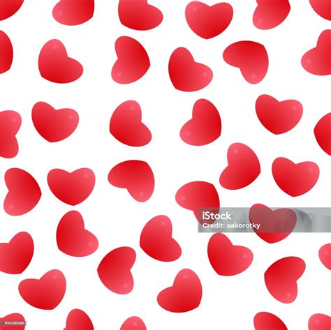 빨간 하트의 배경입니다 완벽 한 패턴입니다 인사말 카드 결혼식 생일 축 하에 대 한 파티 감탄에 대한 스톡 벡터 아트 및 기타 이미지 Istock