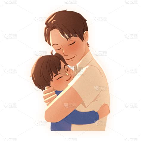 卡通感父亲节父子元素贴纸