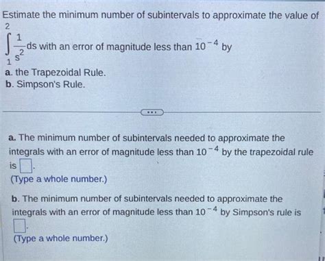 solved estimate the minimum number of subintervals to