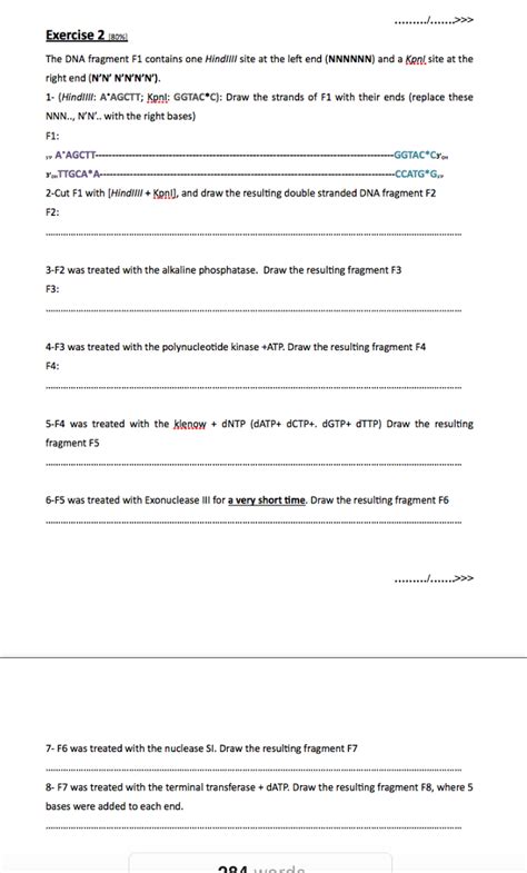 Solved Exercise 280 The DNA Fragment F1 Contains One Chegg Com