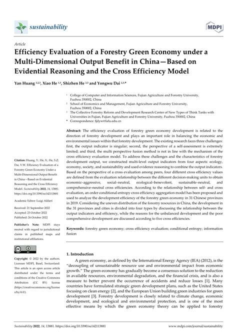 pdf efficiency evaluation of a forestry green economy under a multi