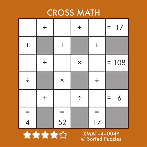 Cross Math [xmat 4 004p] Sorted Puzzles