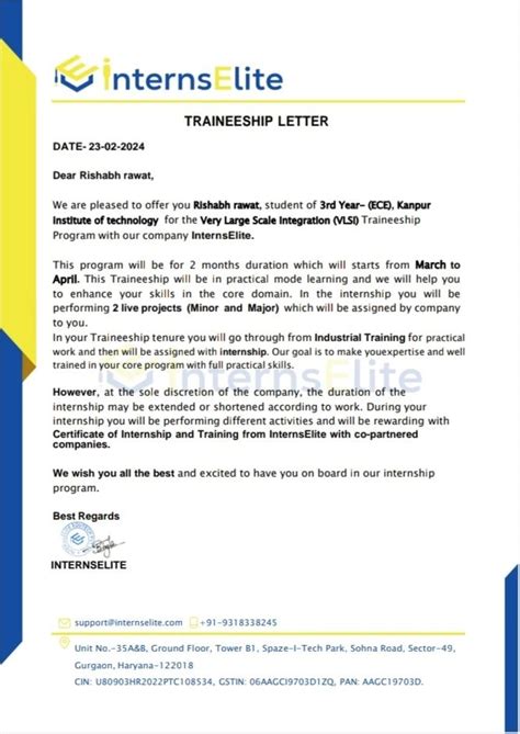 Rishabh Rawat On Linkedin Traineeship Internship Internselite