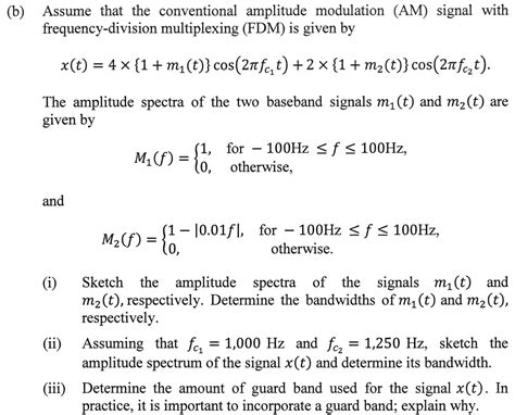 solved b assume that the conventional amplitude modulation