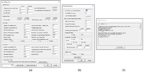 Input And Output Dialog Boxes Of The Framework A Climate And Vessel Download Scientific