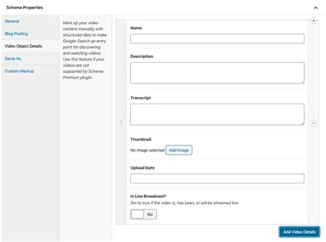VideoObject Meta Built In Extension To Insert Video Schema Org Markup
