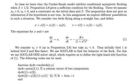 solved in class we learn that the cucker smale model