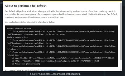 Nextjs Often Warning About Full Refresh · Issue 33952 · Vercelnextjs · Github