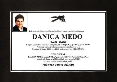 Danica Medo Osmrtnice Livno