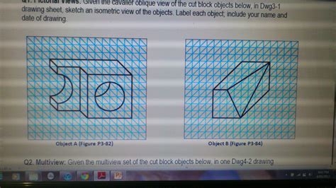 Multiview Given The Cavalier Oblique View Of The Cut