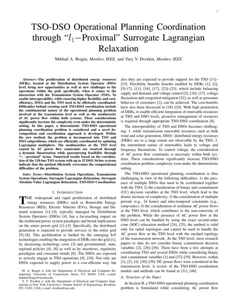 Pdf Tso Dso Operational Planning Coordination Through L1 Proximal Surrogate Lagrangian