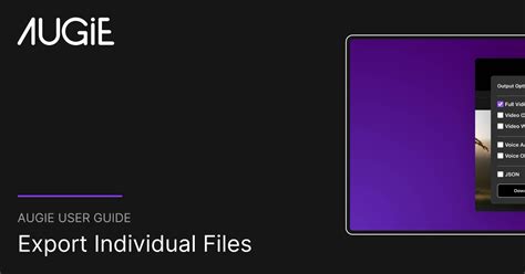 Export Individual Files Augie User Guide