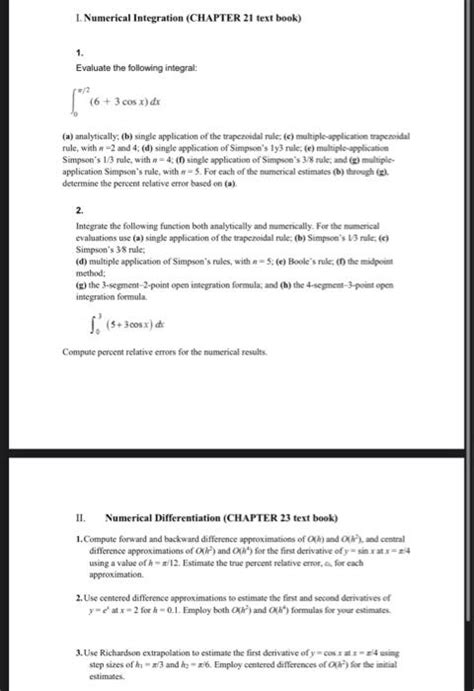 Solved 1 Numerical Integration Chapter 21 Text Book 1