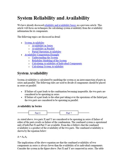system reliability and availability pdf reliability engineering