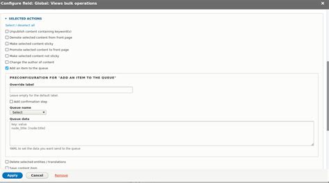 views bulk operations queue