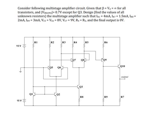 Solved Consider Following Multistage Amplifier Circuit